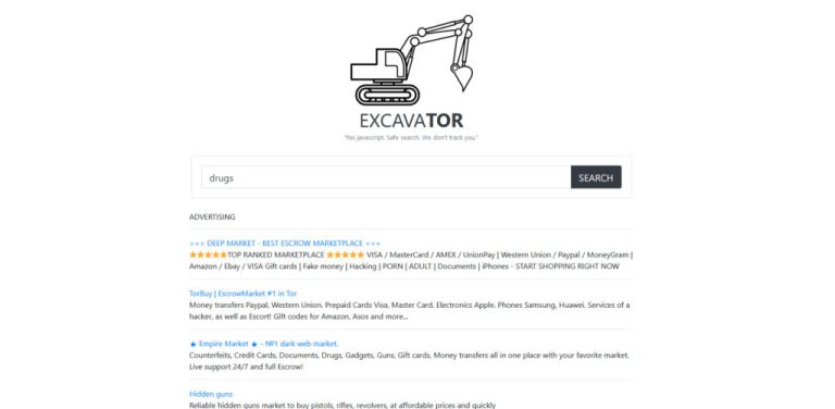 Excavator Search Engine Link - Darknet InSight